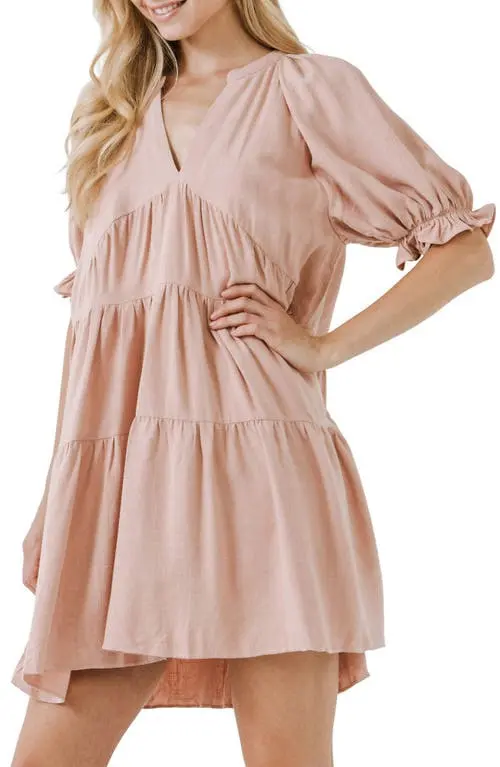 FREE THE ROSES Tiered Minidress