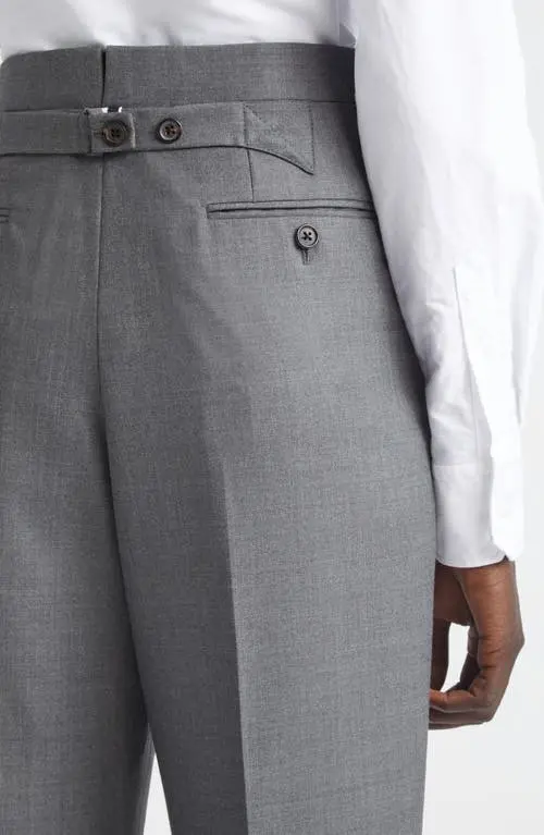 Thom Browne Back Strap Cropped Wool Trousers - Medium Grey