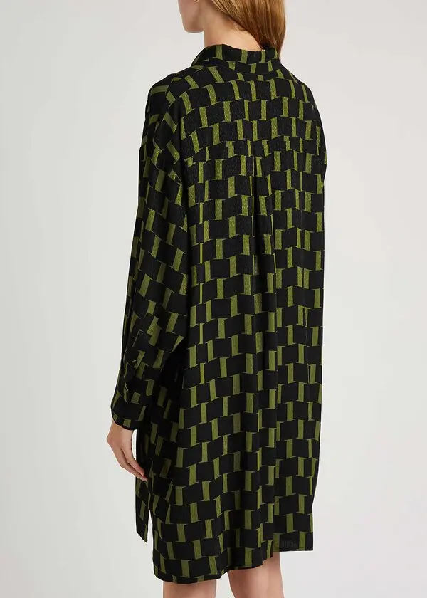 Diane Von Furstenberg Jorge Green Printed Crepe Dress