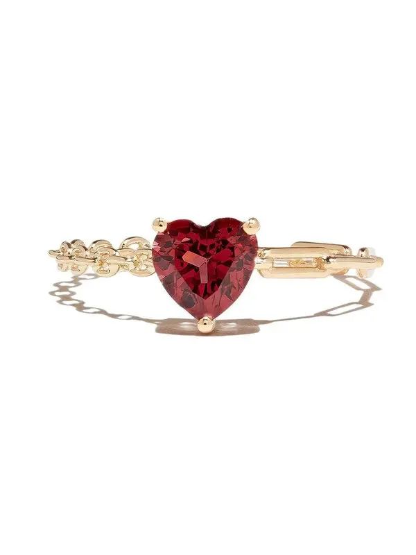 Yvonne Léon 18kt Yellow Rhodolite Heart Ring