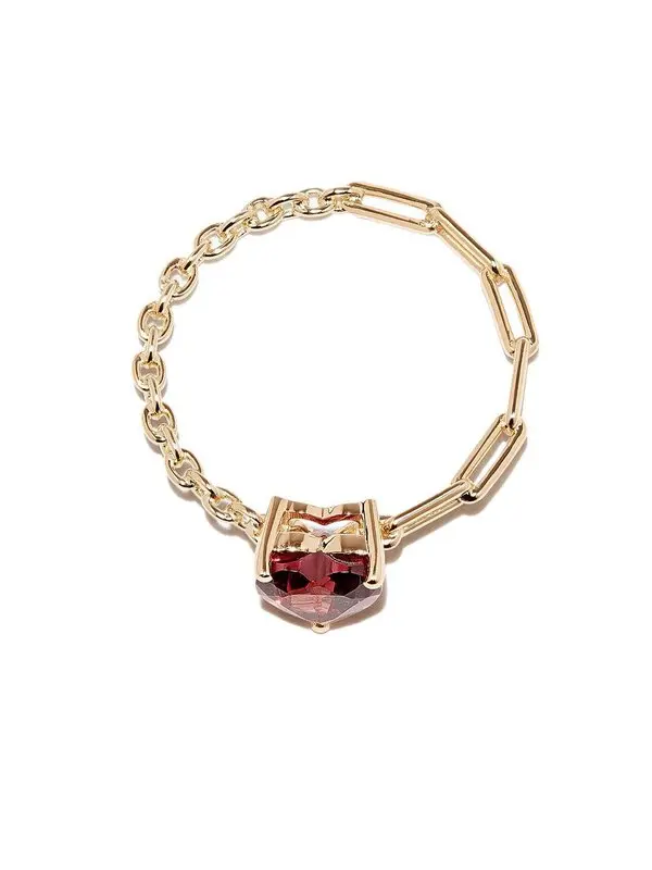 Yvonne Léon 18kt Yellow Rhodolite Heart Ring