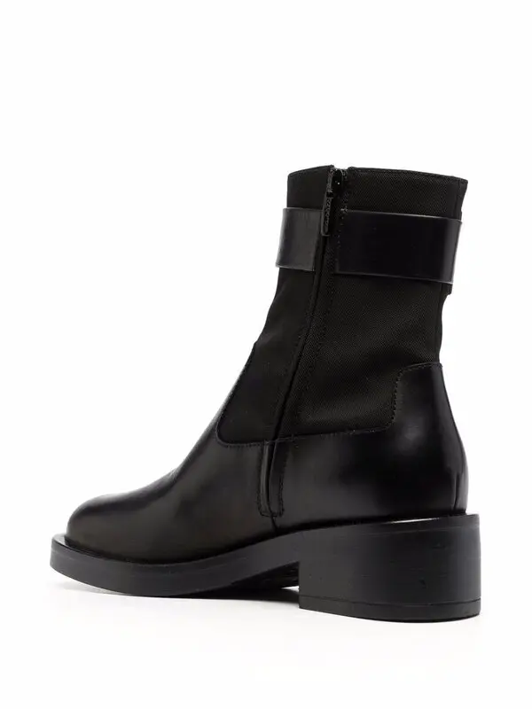 SERGIO ROSSI Prince Buckle-strap Leather Boots