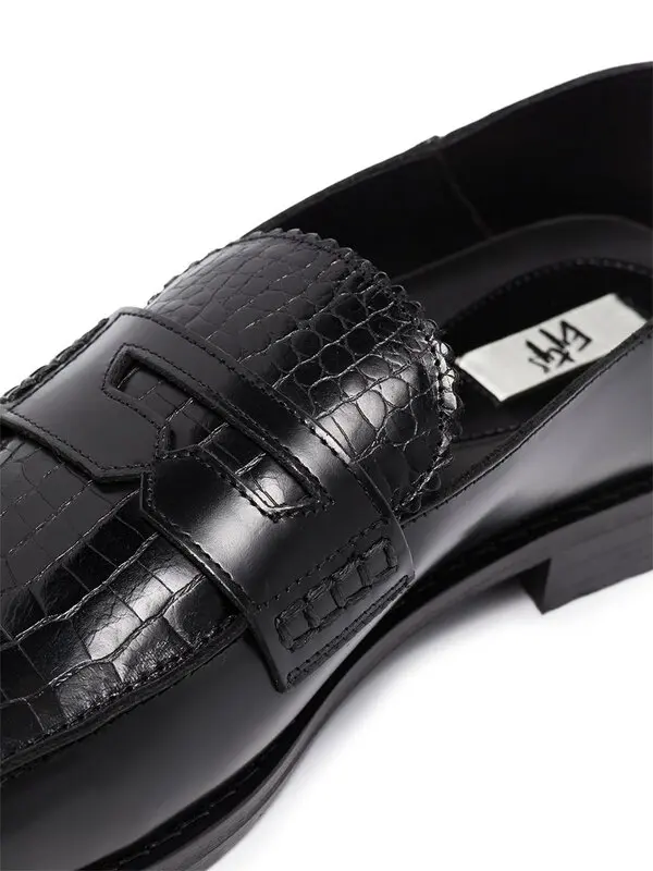 Eytys Otello Crocodile-Effect Leather Loafers In Black - 56% Off