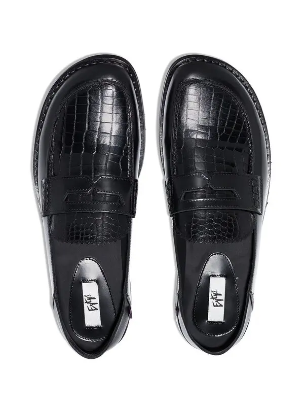 の 　EYTYS OTELLOクロコ型押しローファー42 ブラック Eytys Otello Crocodile-Effect Leather Loafers In Black - 56% Off