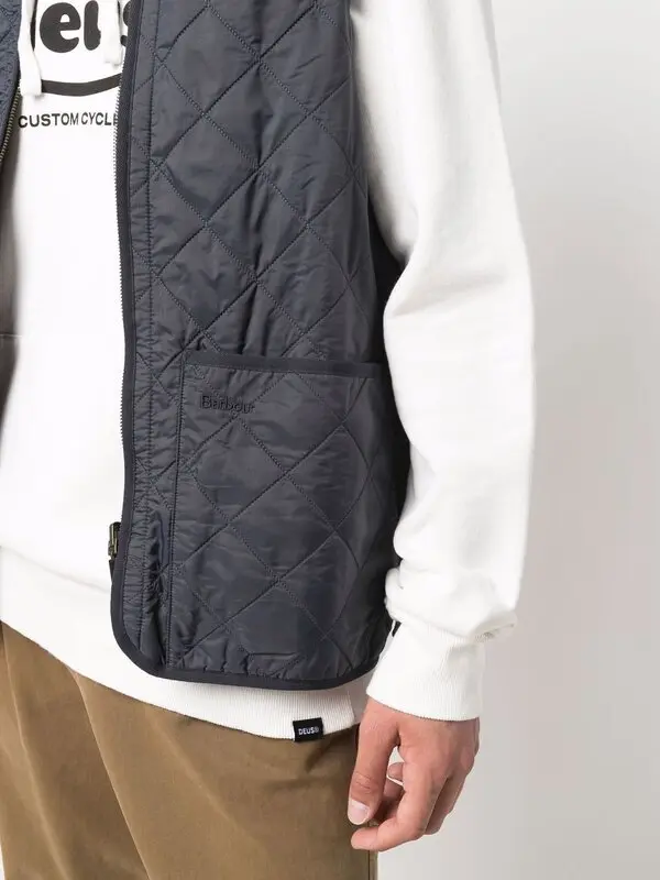 Barbour Quilted Pouch-pocket Gilet - Blue