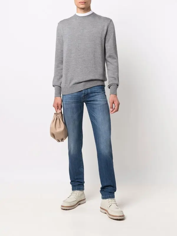 BALLANTYNE Ribbed-knit Wool Jumper - Grey