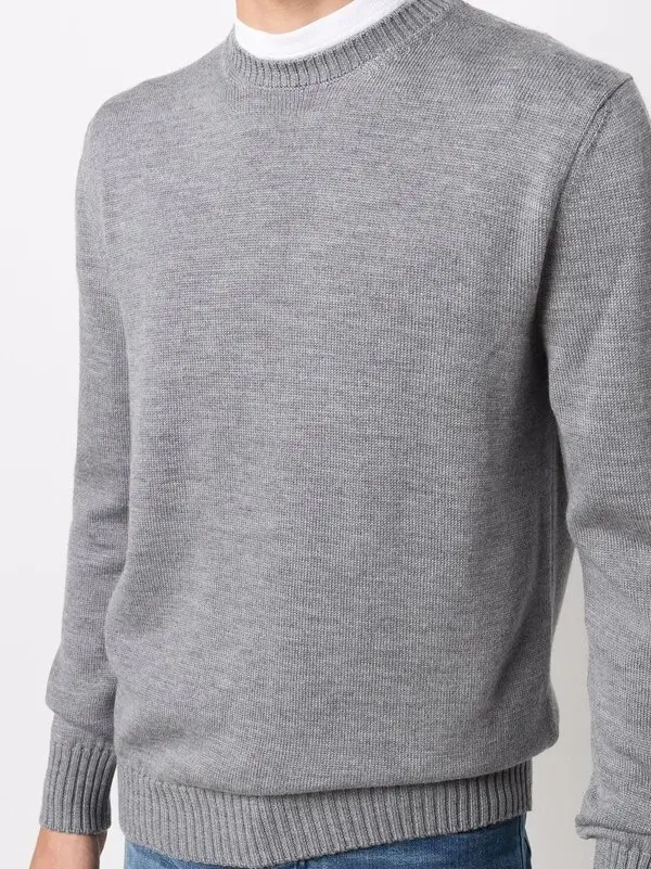 BALLANTYNE Ribbed-knit Wool Jumper - Grey