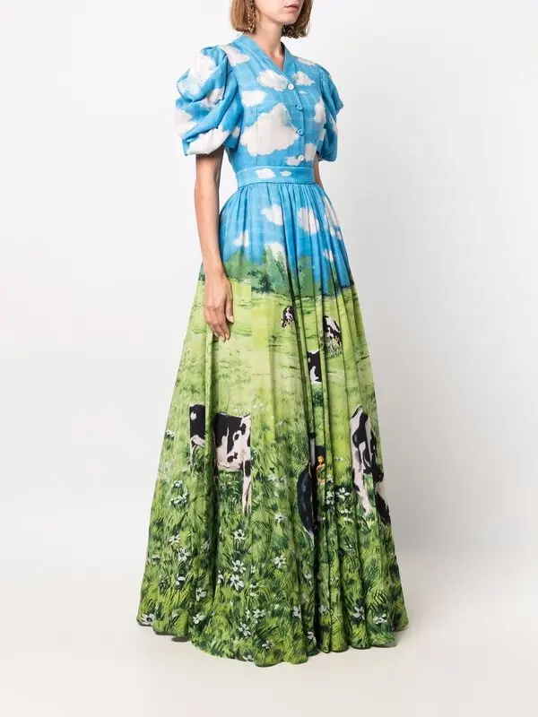 cow print maxi dress Xixirimido Black Cow Print Print Casual Summer Dresses for Women 2026 Sleeveless Flowy Sundresses with Pockets Beach Vacation Dress Casual Long Maxi