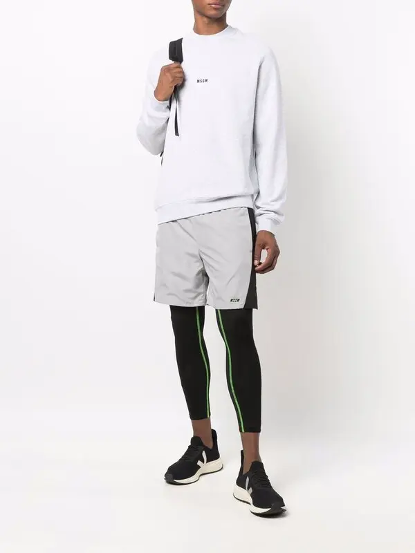 MSGM Logo-print Cotton Sweatshirt - Grey