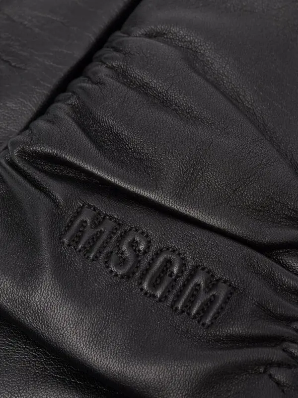 MSGM Ruched Leather Gloves
