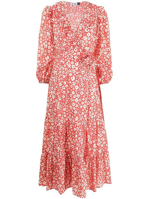knee length dresses for ladies Colette Green Polka Dot Crepe Midi Tea Dress – Finery London