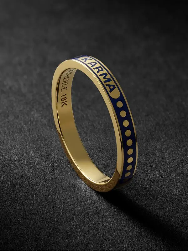 FOUNDRAE Karma 18-karat And Enamel Ring - Gold