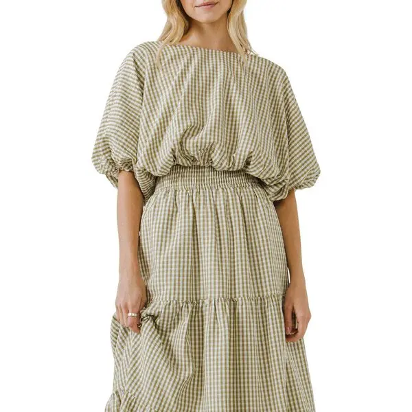 English Factory Dolman Sleeve Crop Top - Olive