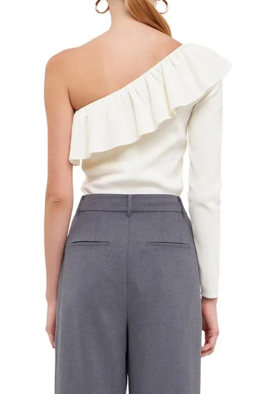 Endless Rose One-shoulder Rib Knit Top