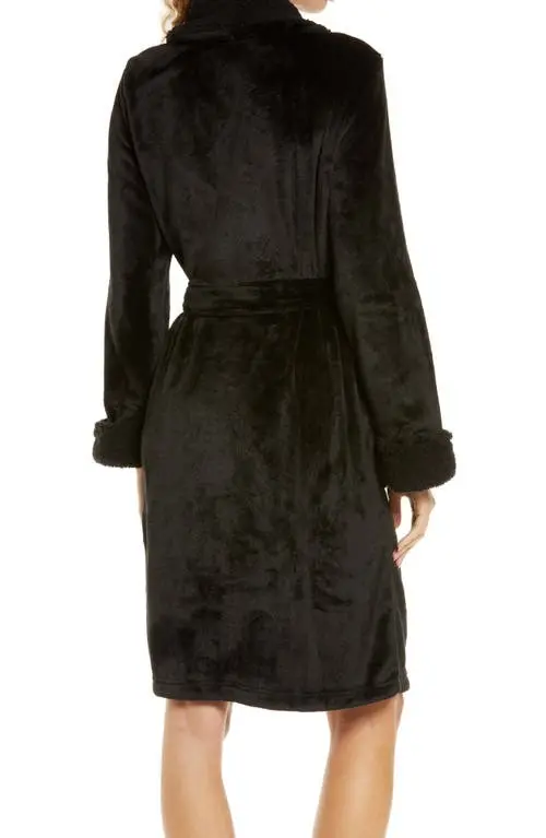 Natori Plush Fleece Robe - Black