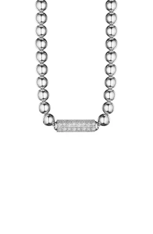 MANLUU Beaded Necklace - Sterling Silver