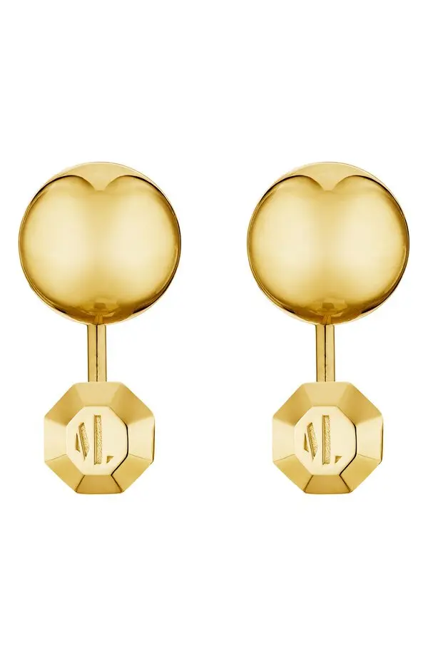 MANLUU Sphere And Octagon Ear Jackets - 18k Gold Vermeil