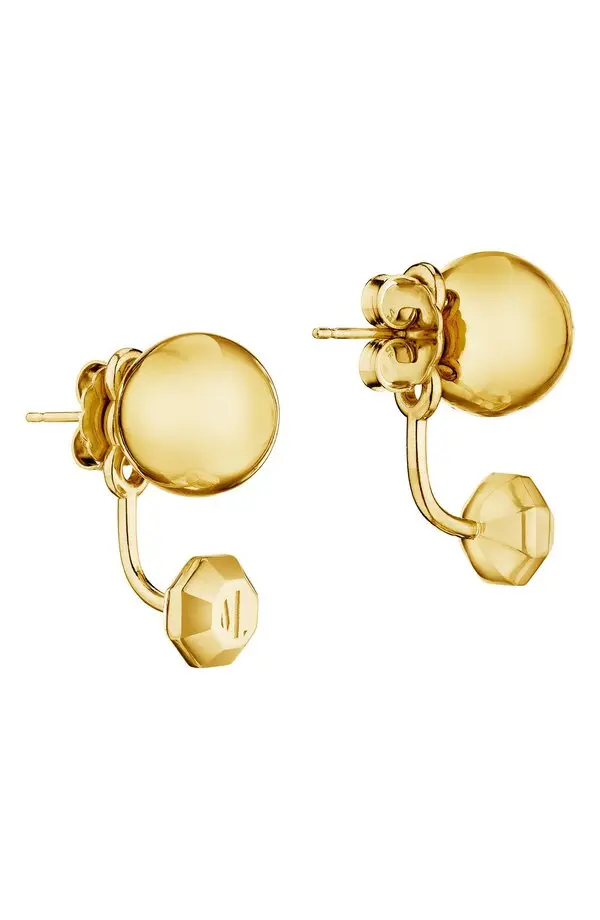 MANLUU Sphere And Octagon Ear Jackets - 18k Gold Vermeil
