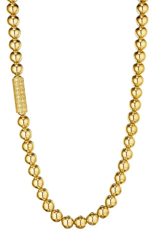 MANLUU Long Beaded Necklace - 18k Gold Vermeil