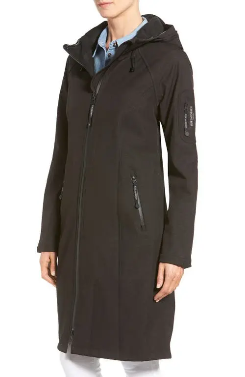 ILSE JACOBSEN Long Hooded Raincoat - Black