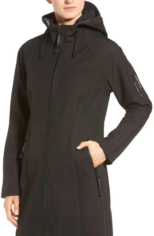 ILSE JACOBSEN Long Hooded Raincoat - Black