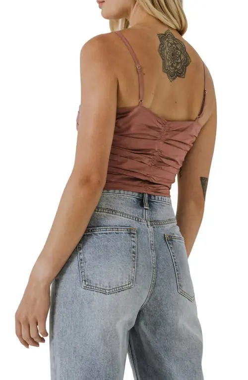Endless Rose Shirred Cotton Tank Top - Mauve