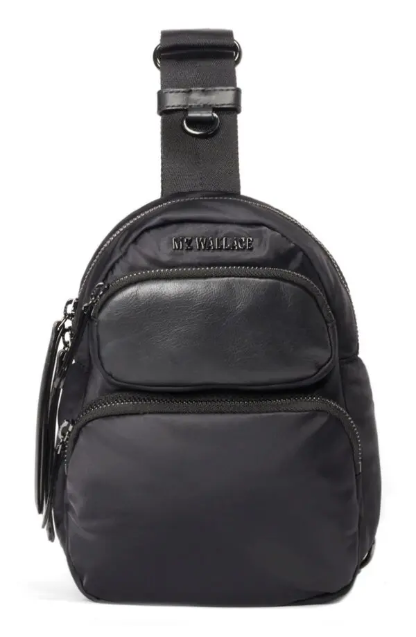 Mz Wallace Bowery Transit Nylon Sling Backpackblack