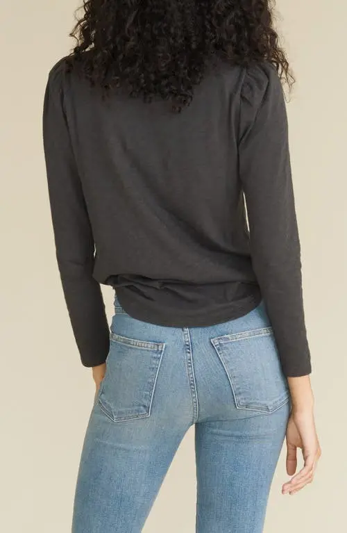 Veronica Beard Mason Long Sleeve T-shirt - Charcoal