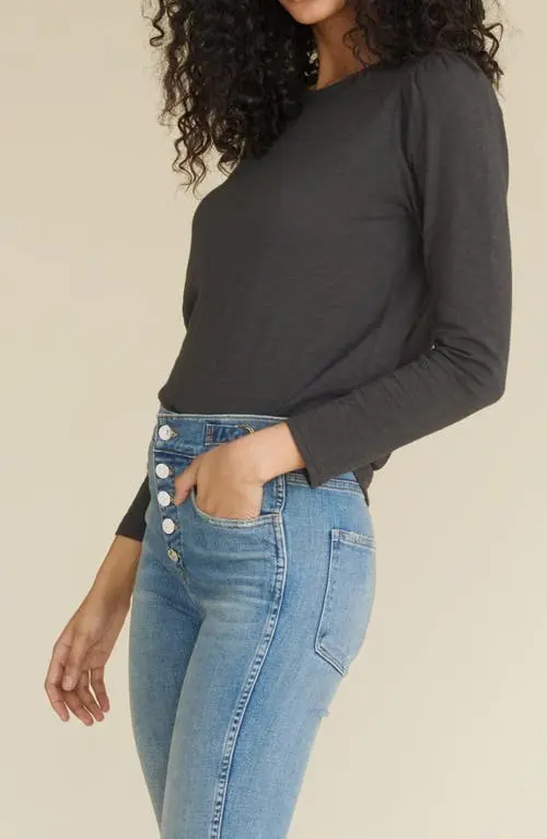 Veronica Beard Mason Long Sleeve T-shirt - Charcoal