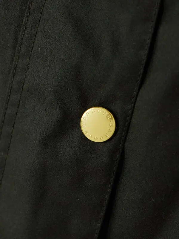 Barbour Beadnell Corduroy-trimmed Waxed-cotton Jacket - Green