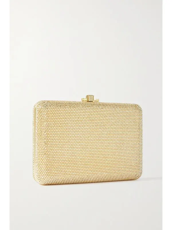 Judith Leiber Slim Slide Crystal Clutch - Gold