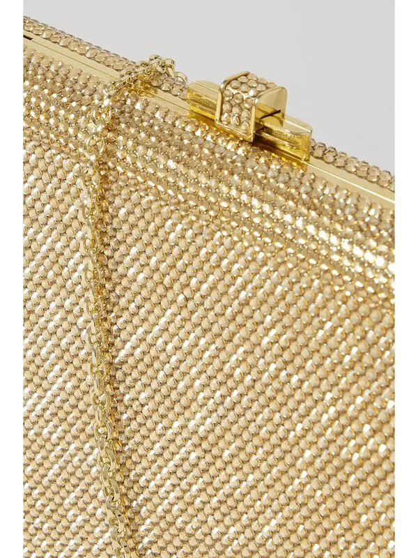 Judith Leiber Slim Slide Crystal Clutch - Gold
