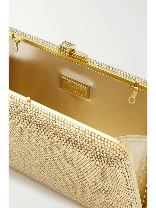 Judith Leiber Slim Slide Crystal Clutch - Gold