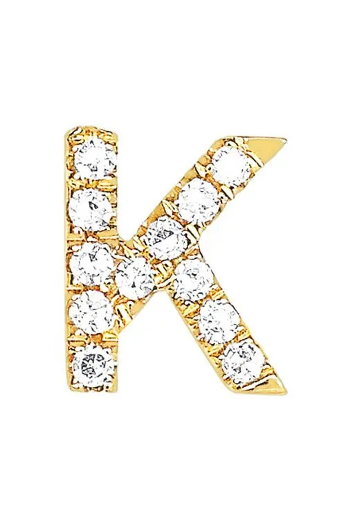 Ef Collection Diamond Initial Stud Earring - 14k Yellow Gold/k
