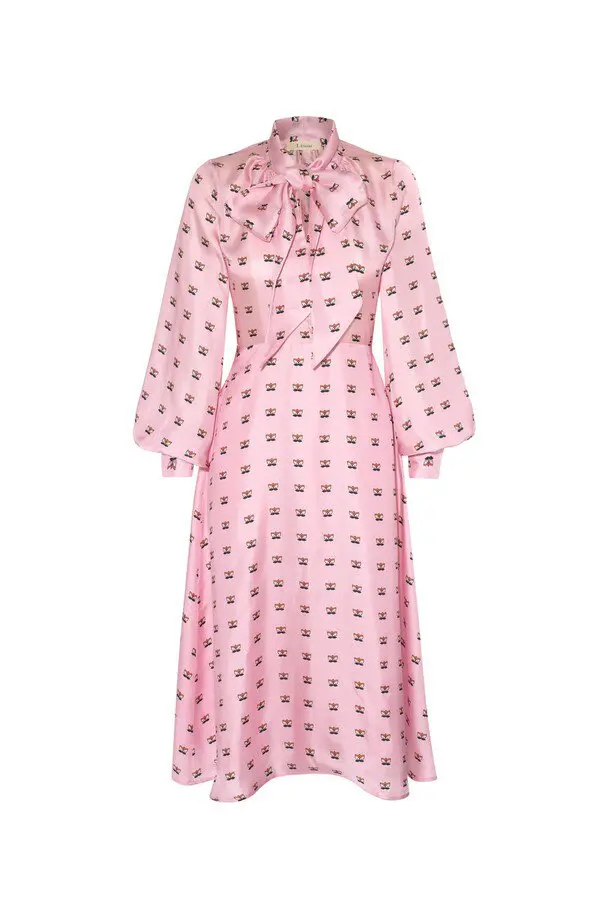knee length dresses for ladies Pink Lily dress – Akanya main image 0