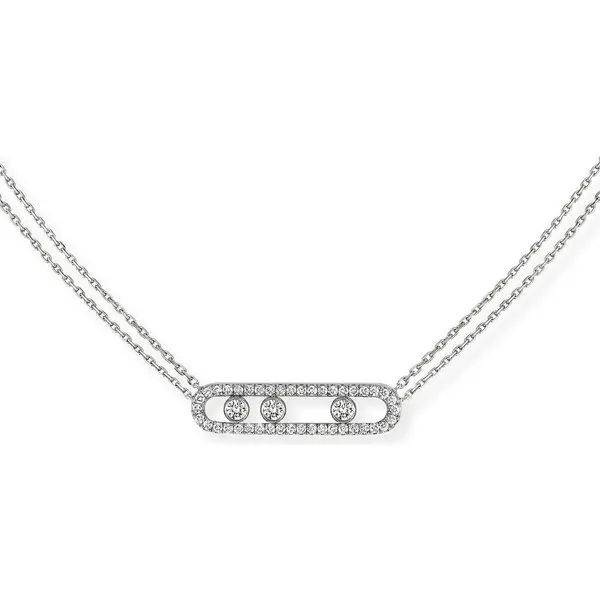 Messika Move Pavé Diamond Pendant Necklace - White Gold
