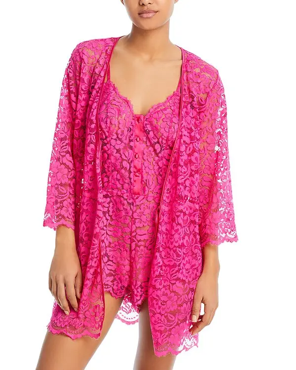 Cosabella Magnolia Lace Robe - Flori Pink