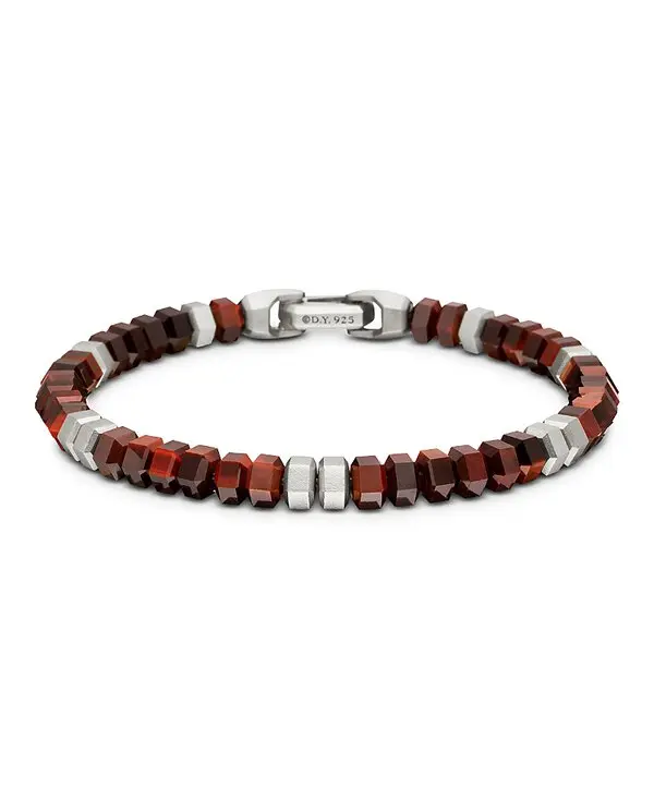 David Yurman Hex Bead Bracelet - Red/silver