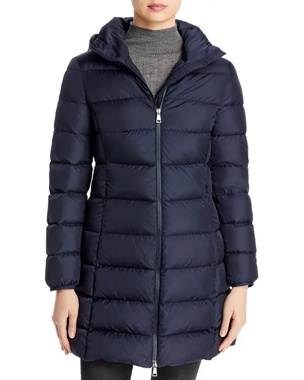Moncler Gie Hooded Packable Down Puffer Coat - Dark Blue