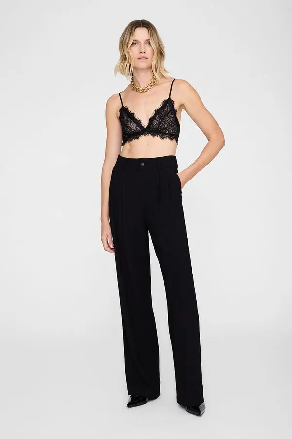 ANINE BING Lace Triangle Bralette - Black