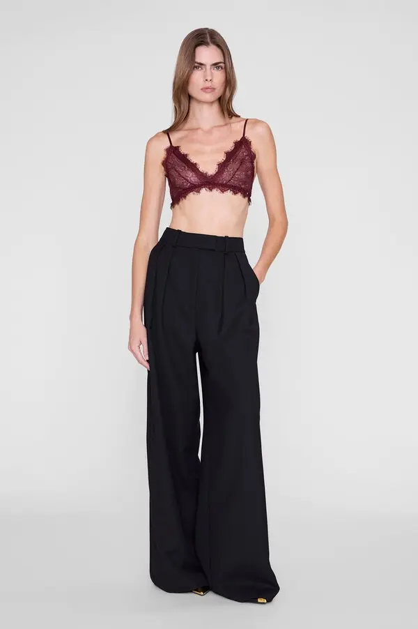 ANINE BING Lace Triangle Bralette - Burgundy