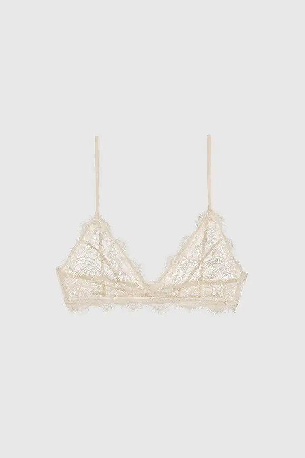 ANINE BING Lace Bra With Trim - Nude