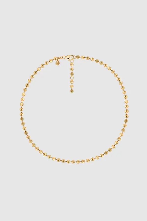 ANINE BING Beaded Chain Necklace - 14k Gold