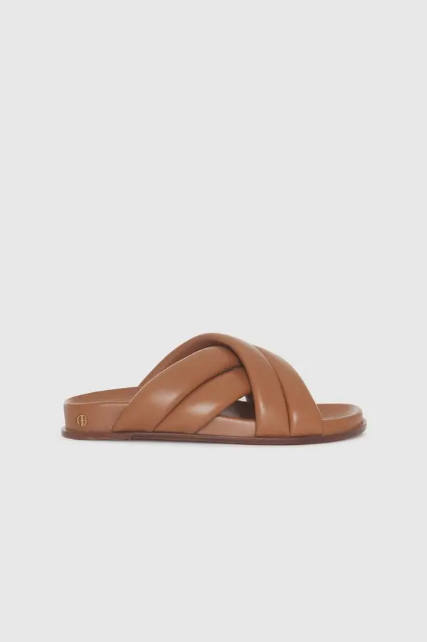 ANINE BING Lizzie Slides With Puffy Crossover Straps