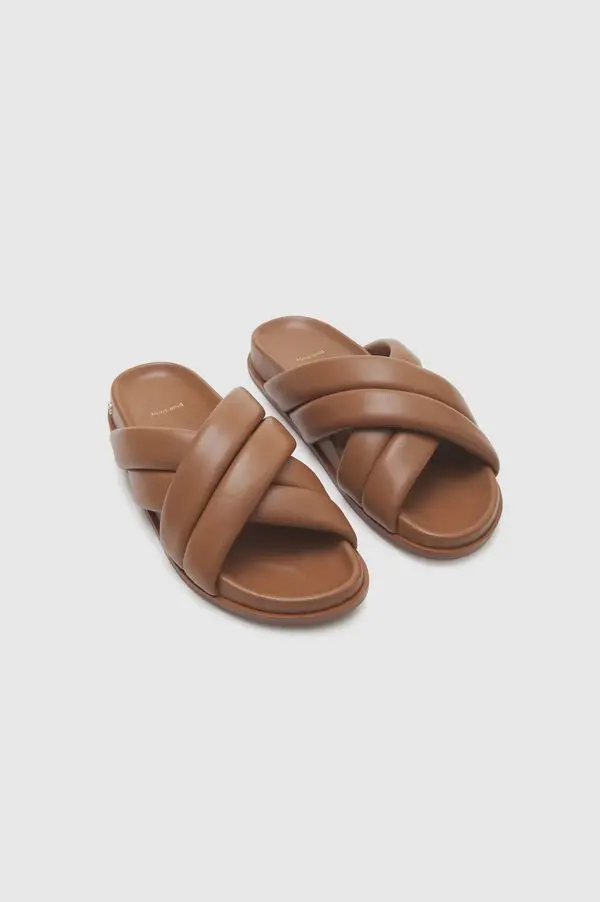 ANINE BING Lizzie Slides With Puffy Crossover Straps
