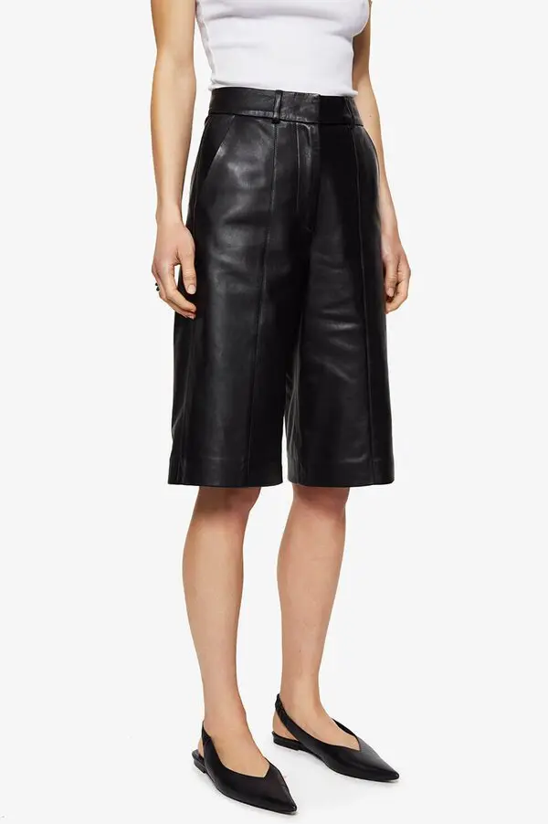 ANINE BING Nora Leather Culotte Shorts