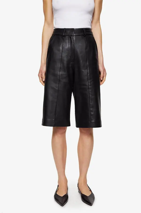 ANINE BING Nora Leather Culotte Shorts