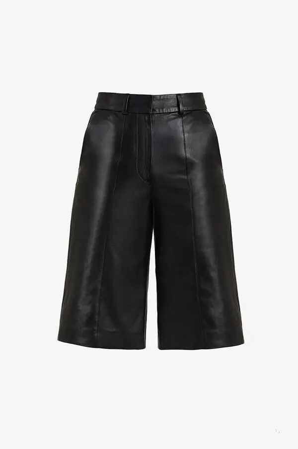 ANINE BING Nora Leather Culotte Shorts