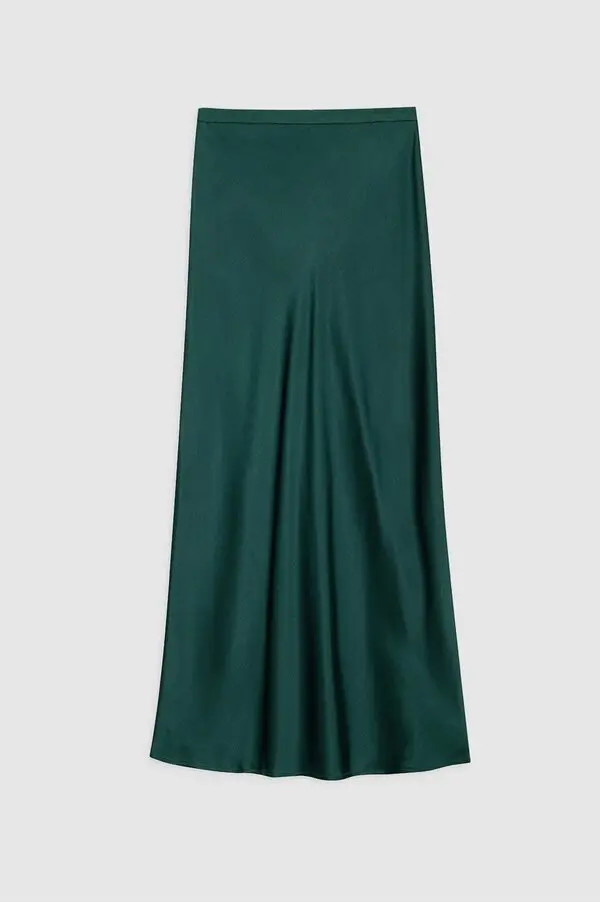 ANINE BING Bar Silk Midi Skirt - Dark Teal