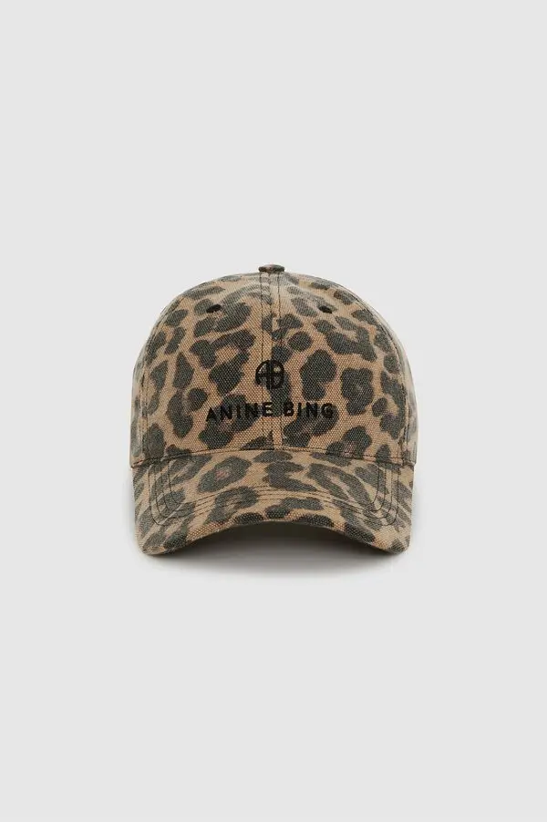 ANINE BING Jeremy Baseball Cap - Black And Brown Leopard